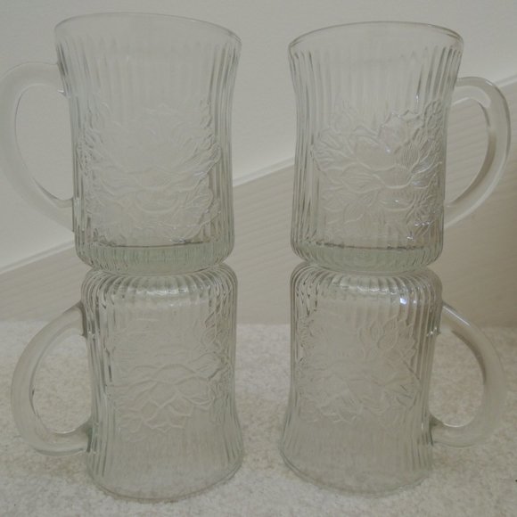 "K1G, Malaysia" | Kitchen | Crystal Mugs 4 Clear Glass Drinking Mugs ...